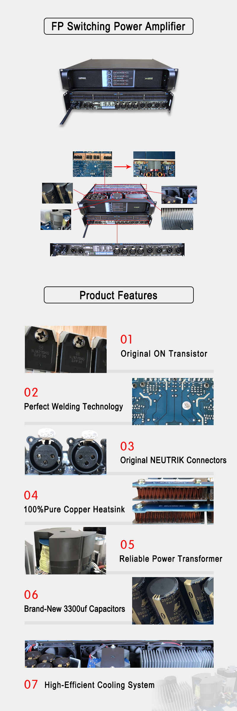 FP10000Q 4 Channel Switching Power Amplifier - Buy high power amplifier, 10000 watts power ...