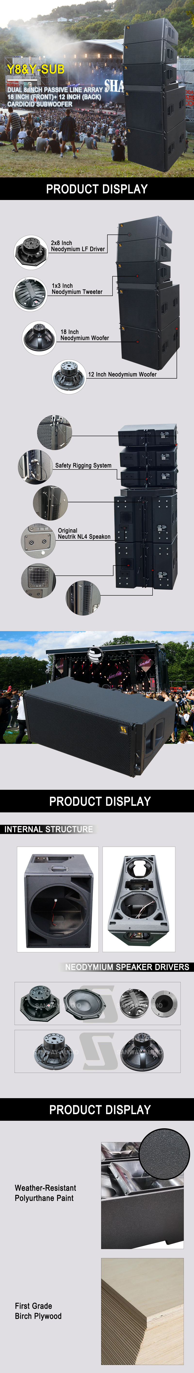 Y8&Y-SUB Dual 8 inch Professional Line Array Loudspeaker - Buy passive ...